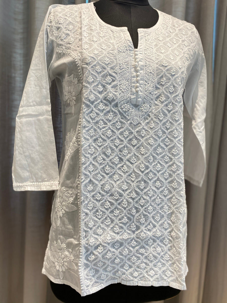 Chikankari Short Tops – Veersons-Chikankari Studio